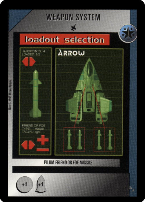 Pilum Friend-or-Foe Missile (card) - Wing Commander Encyclopedia